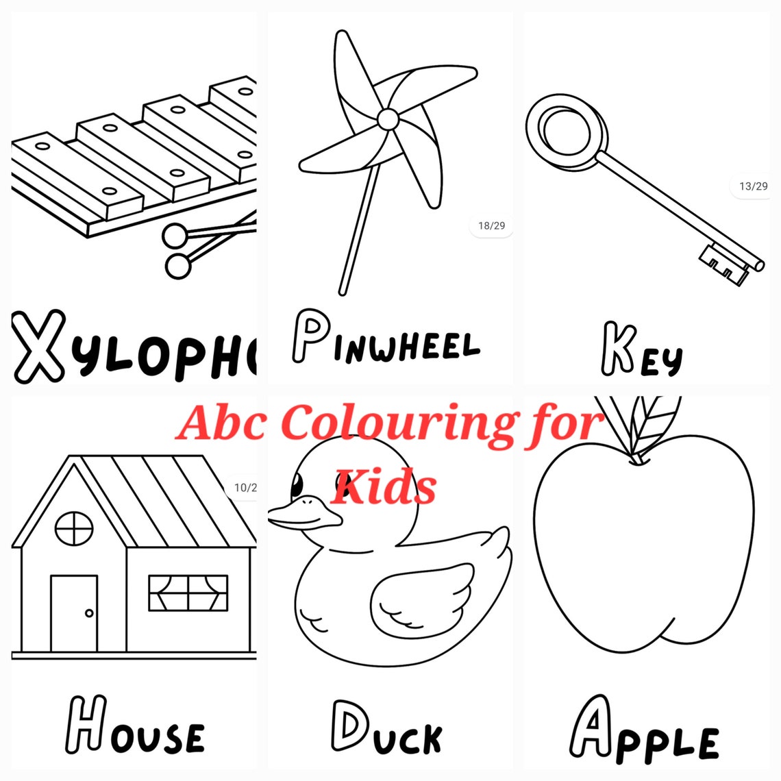 Ingles, ABC Para Colorear Para Niños, Producto Digital, Hojas De ...