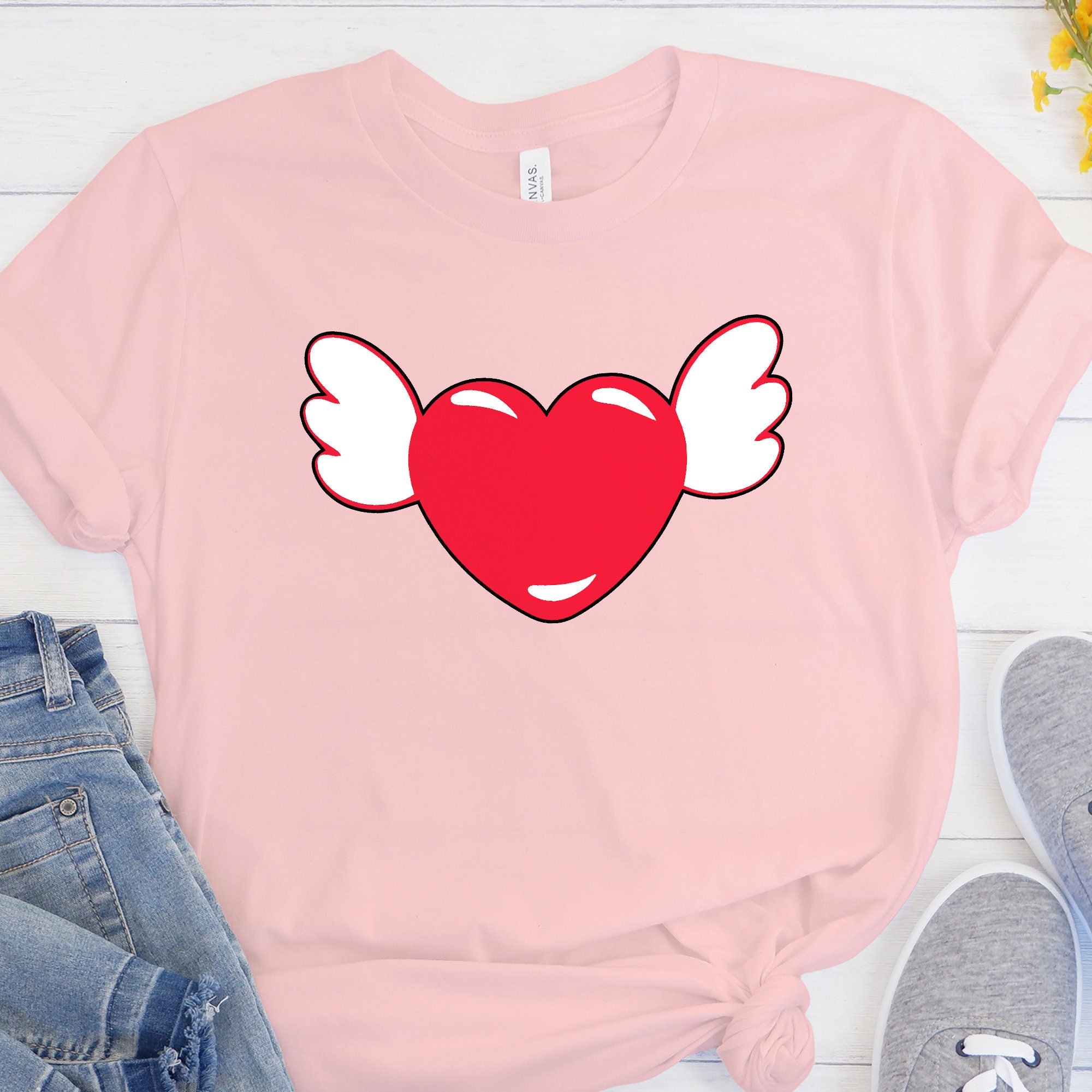 Angel Heart Svg, Wings Svg Png, Valentine Day Svg, Flying Heart Svg ...