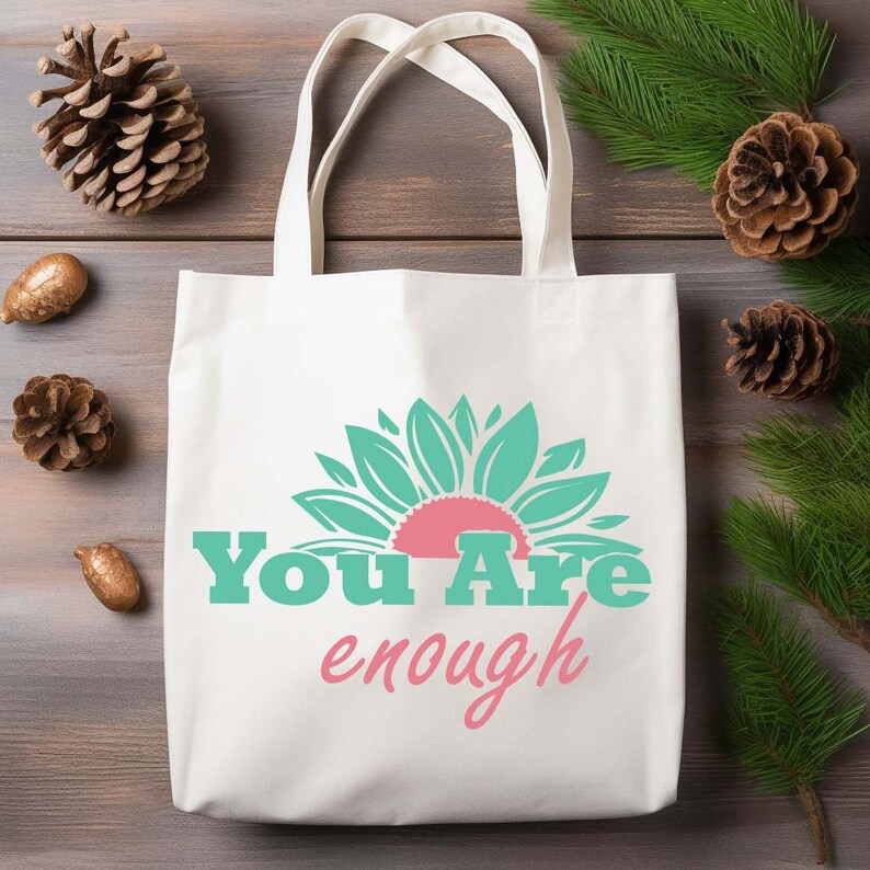 Eres suficiente SVG PNG PDF svg inspirador cita positiva - Etsy México