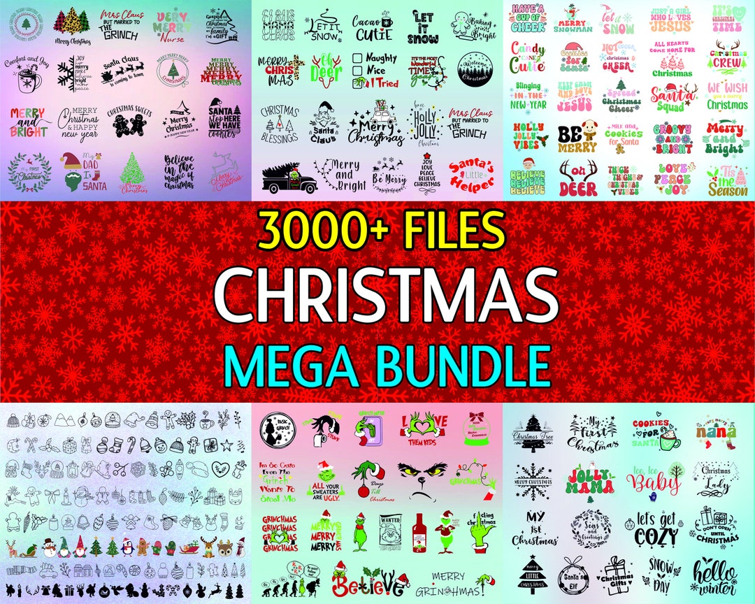 Mega paquete de Navidad, Grinch Face Svg Png Bundle, Cricut, Navidad ...