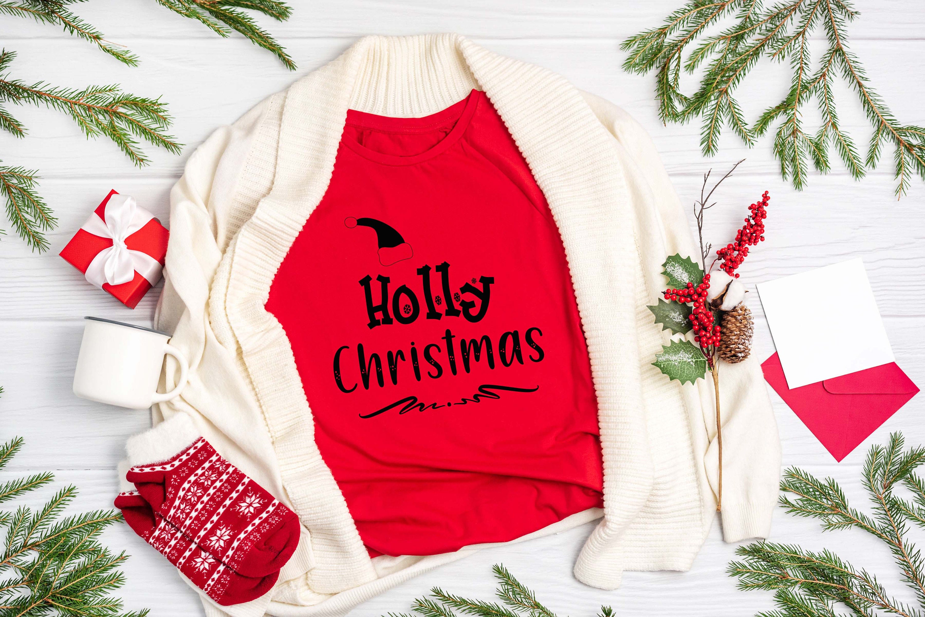 Holly Christmas SVG Cut File for Cricut Festive Holly SVG - Etsy