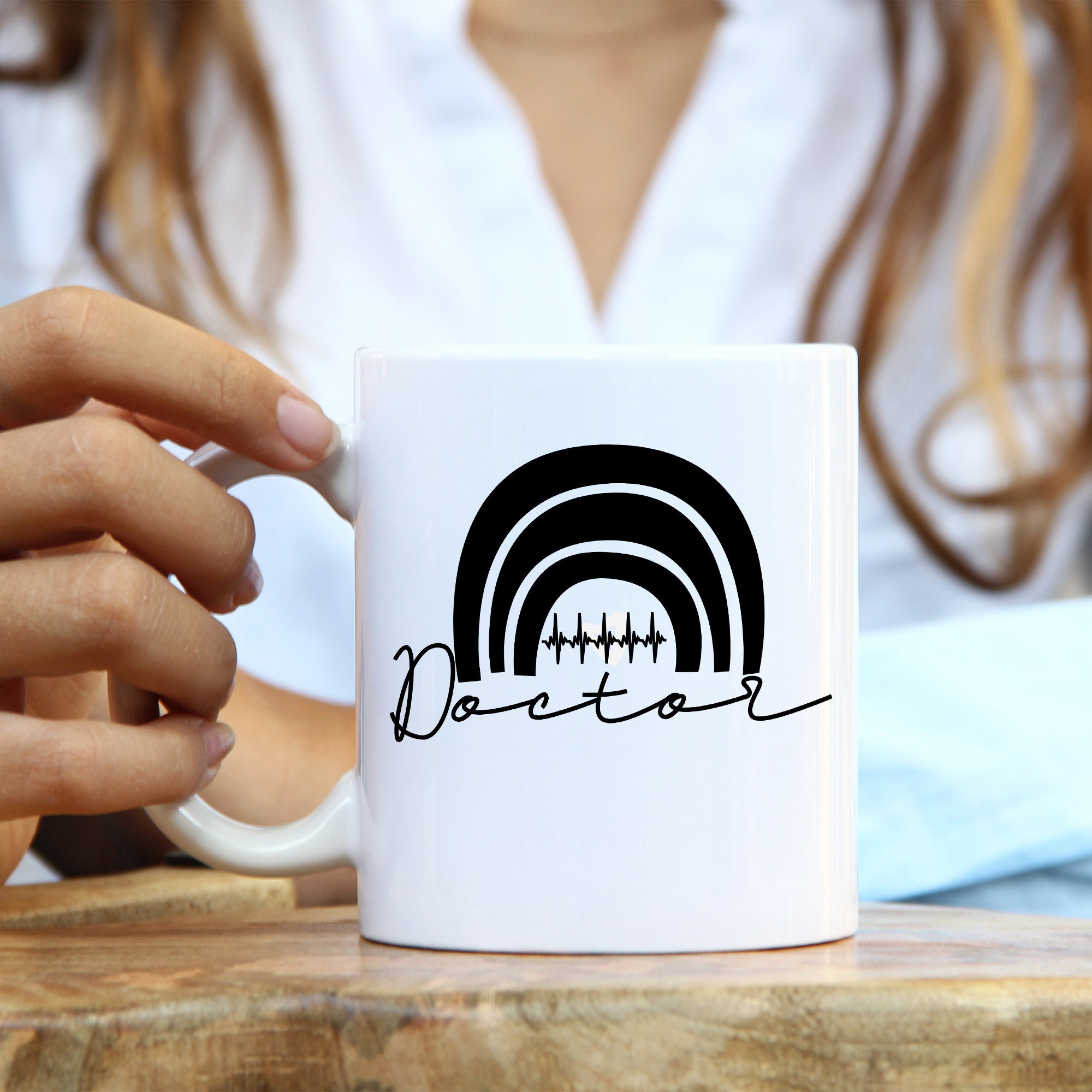 Doctor PNG Doctor SVG Boho Rainbow Heartbeats Svg Doctor With Heart ...