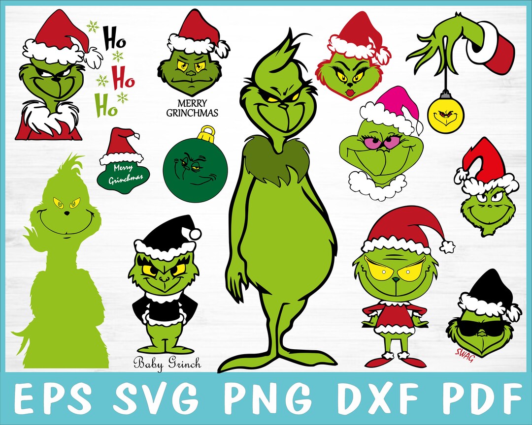 Grinch Face Svg Png Bundle Cricut Navidad Svg Mi Día Grinch - Etsy México