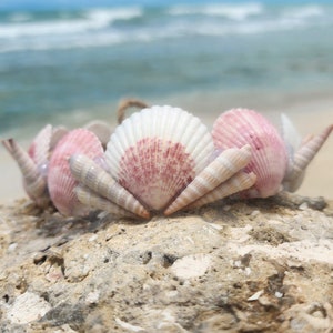 Seashell Crown, Pink & White Shell Tiara, Beach Wedding Headpiece - Etsy