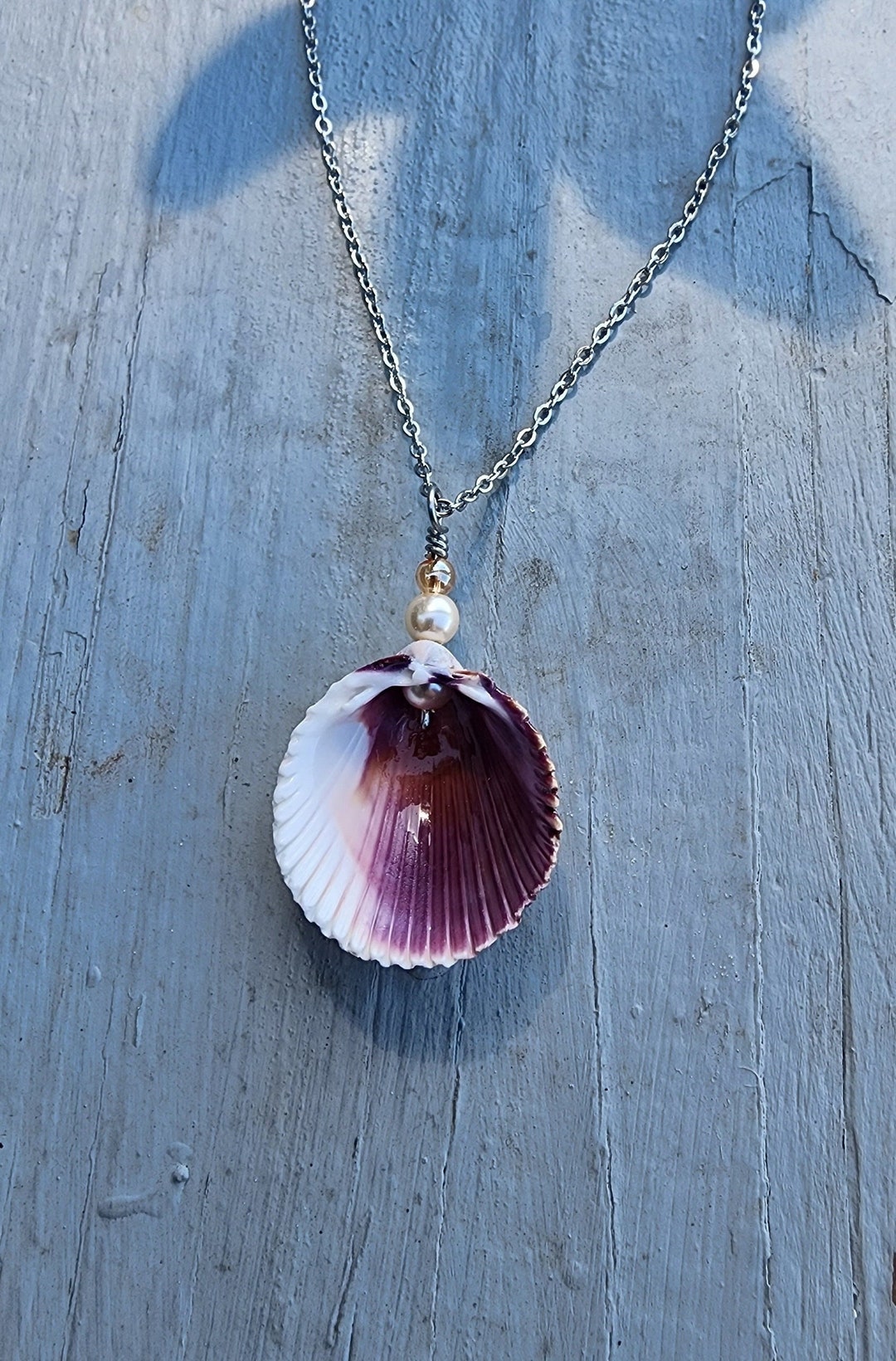 Real Seashell Necklace. Natural Beach Jewlery. Mermaid Shell Necklace ...