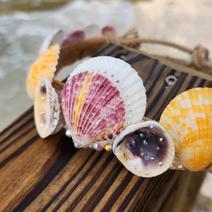 Seashell and Rhinestone Mermaid Crown Head Piece. Adjustable Shell ...