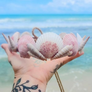 Seashell Crown, Pink & White Shell Tiara, Beach Wedding Headpiece - Etsy