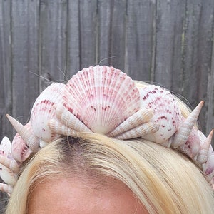 Seashell Crown, Pink & White Shell Tiara, Beach Wedding Headpiece - Etsy