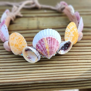 Seashell and Rhinestone Mermaid Crown Head Piece. Adjustable Shell ...