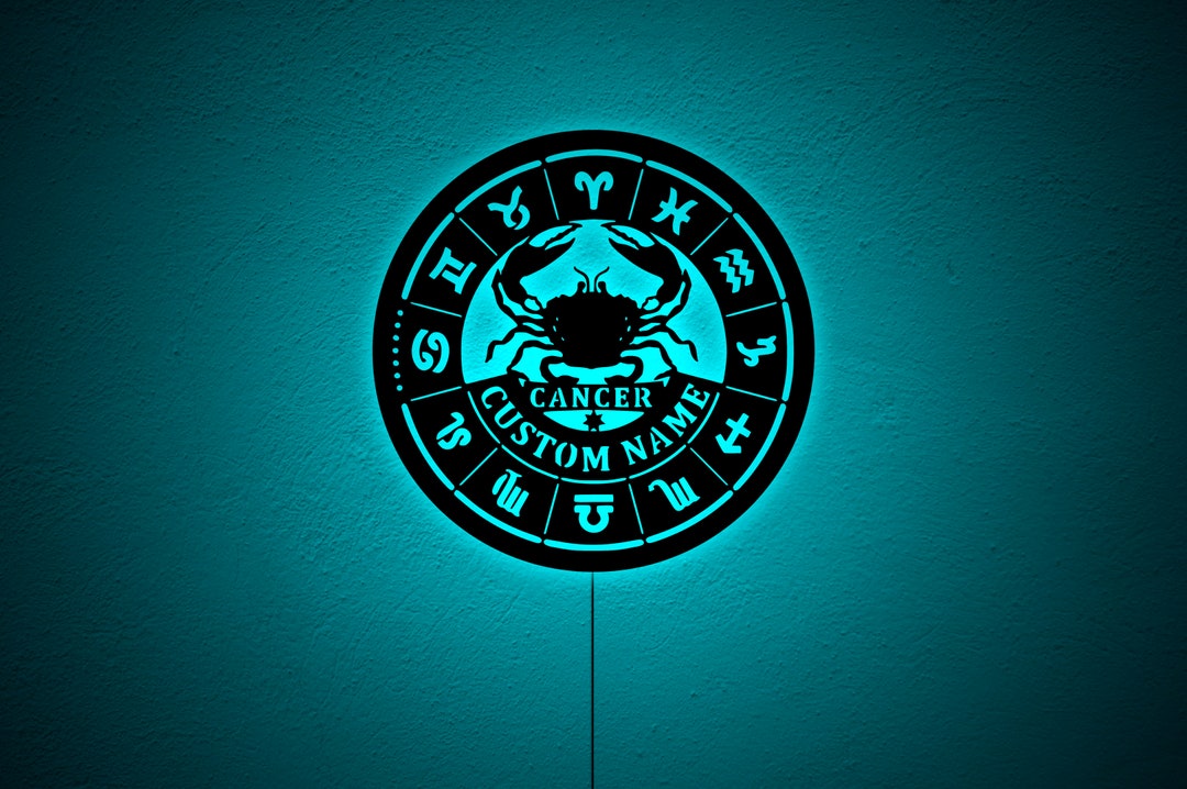 Personalized Cancer Wall Decor RGB LED Lights Custom Cancer - Etsy