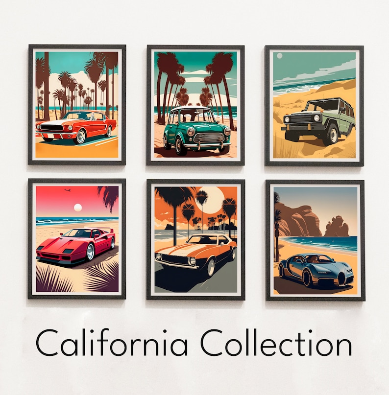 Ford Mustang at the Beach Poster Car Print Wall Print - Etsy