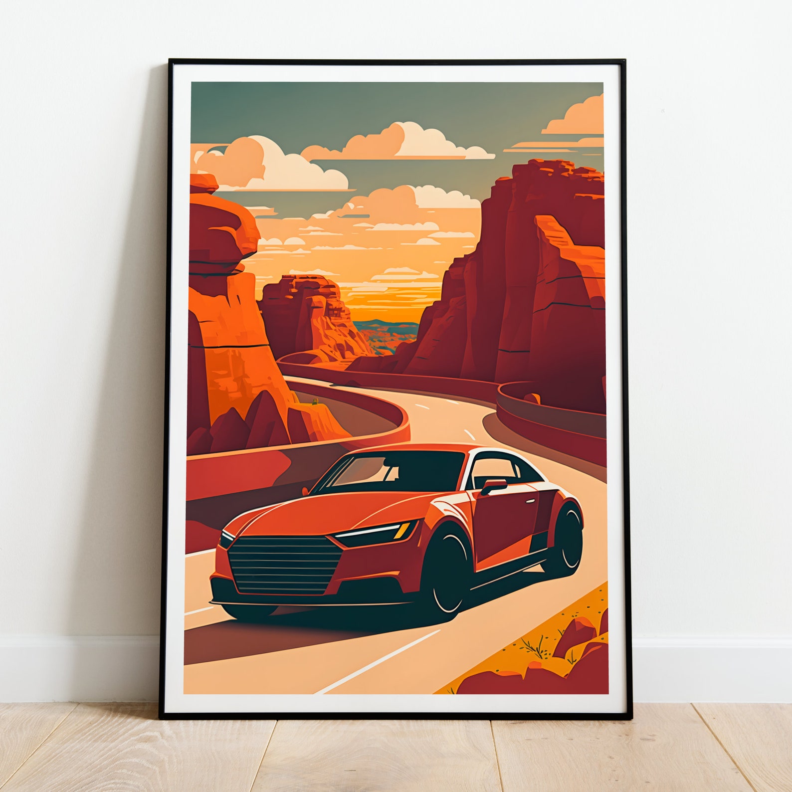 Audi TT in the Canyon Poster Car Print Wall Print Fathers Day Birthday ...