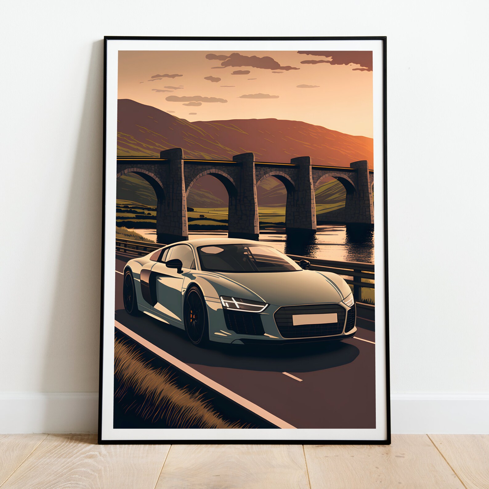 Audi R8 Poster Vintage Style Audi Print Travel Poster Art - Etsy