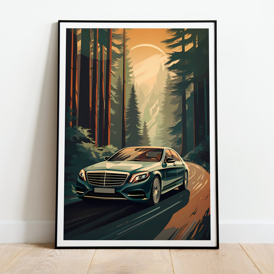 Mercedes S-class Poster Mercedes-benz Car Print Mercedes Gift - Etsy