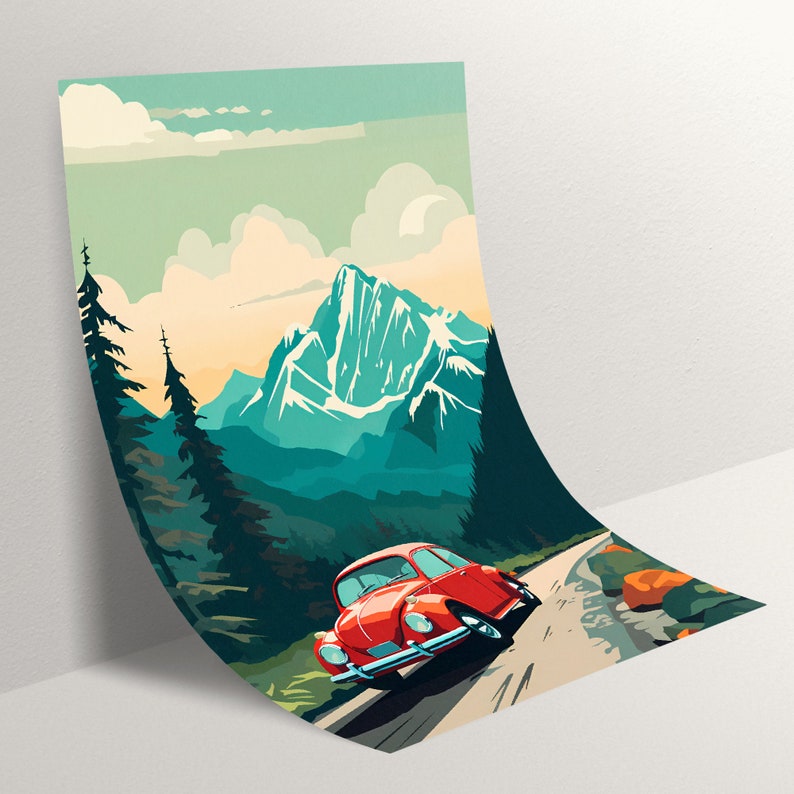 Volkswagen Beetle Poster Volkswagen Beetle Car Print Volkswagen Car ...