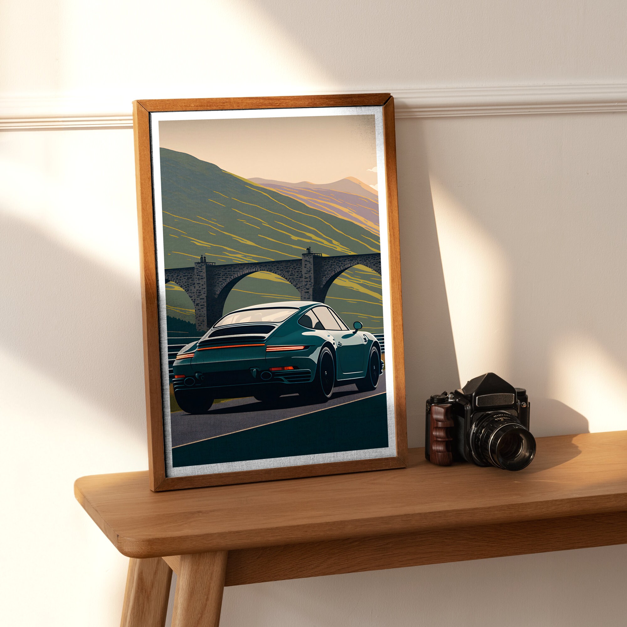 Porsche 911 Poster Vintage Style Porsche Print Travel - Etsy
