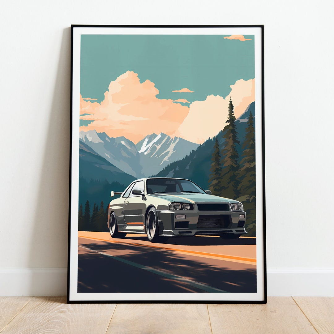 Nissan Skyline GT-R R34 Poster Nissan Skyline GT-R R34 Car - Etsy