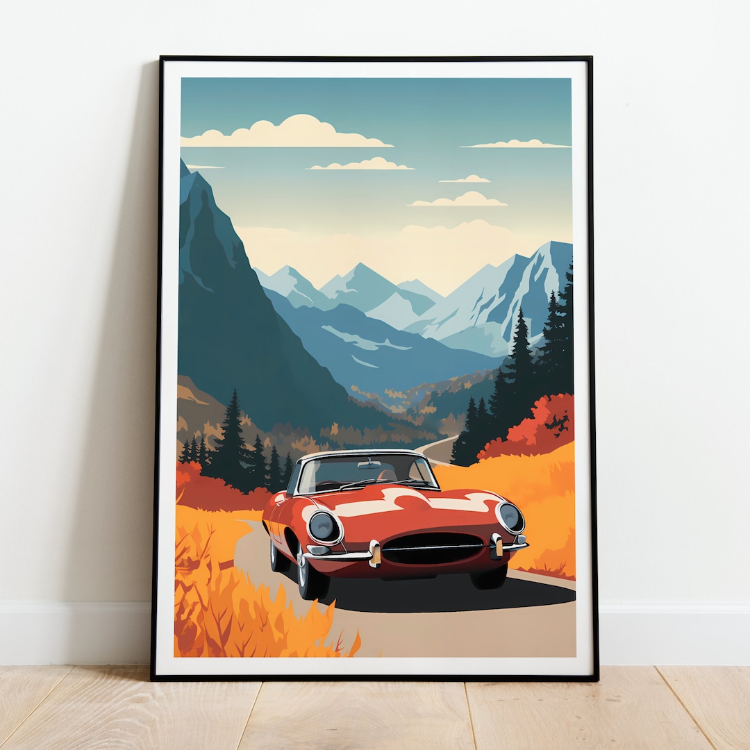 Jaguar E-type Poster Jaguar E-type Car Print Jaguar Car Gift - Etsy