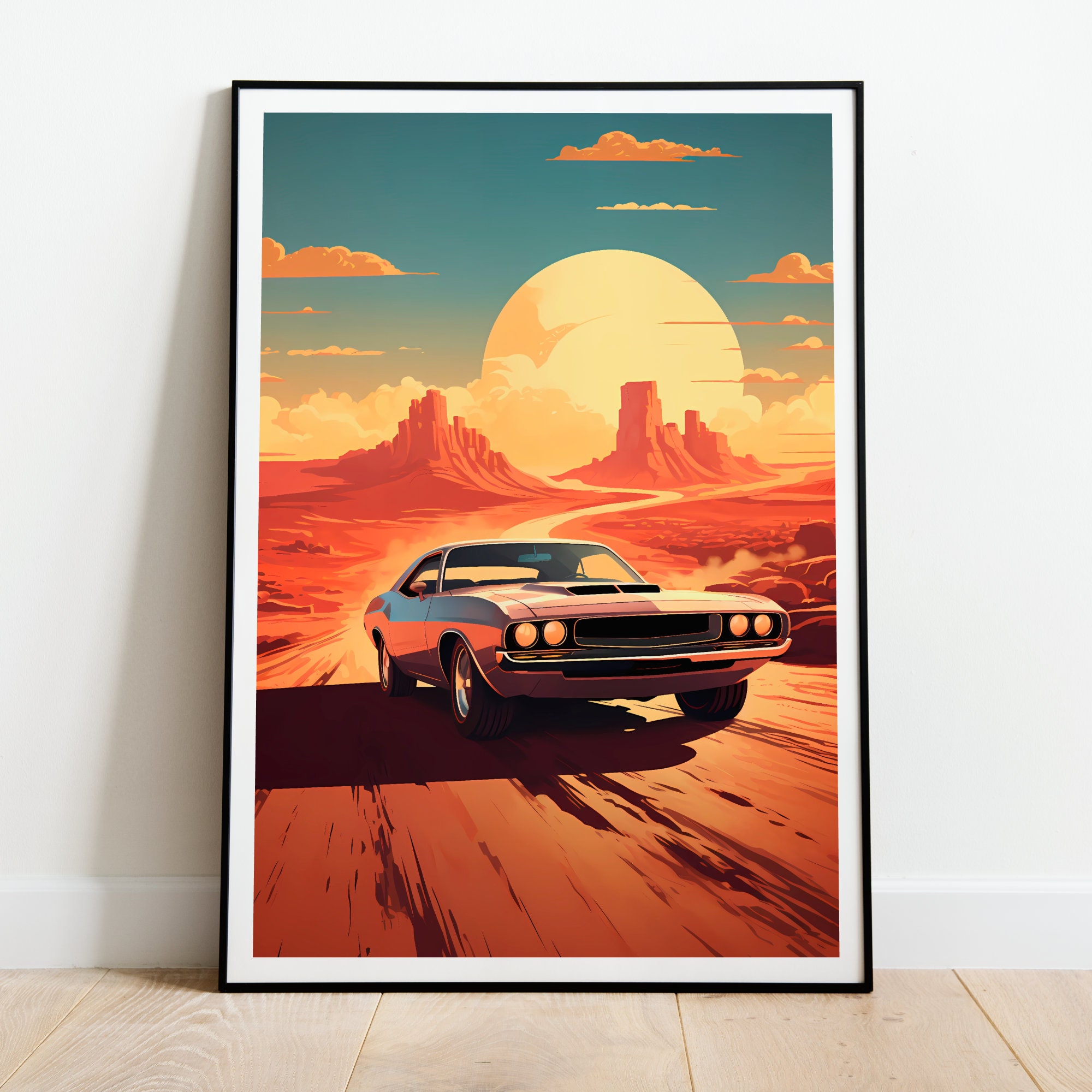 Dodge Challenger Poster Dodge Challenger Car Print Challenger Gift ...