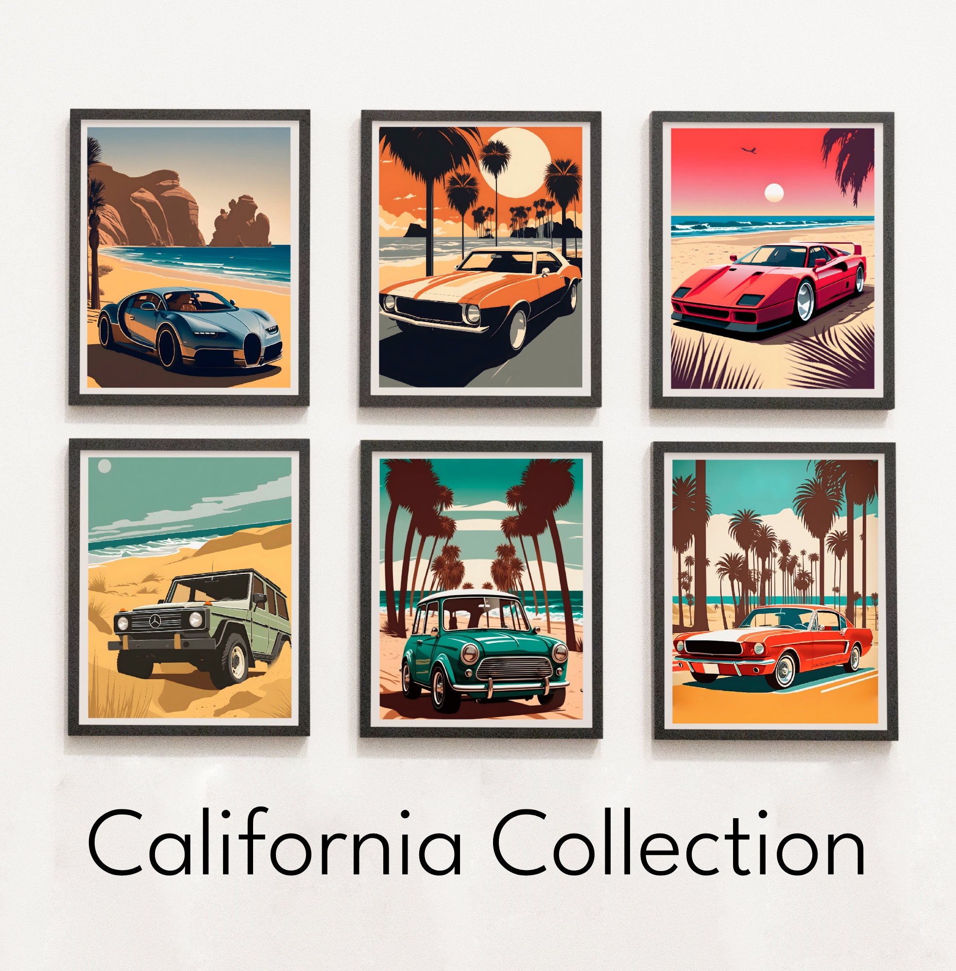 Ford Mustang at the Beach Poster Car Print Wall Print - Etsy