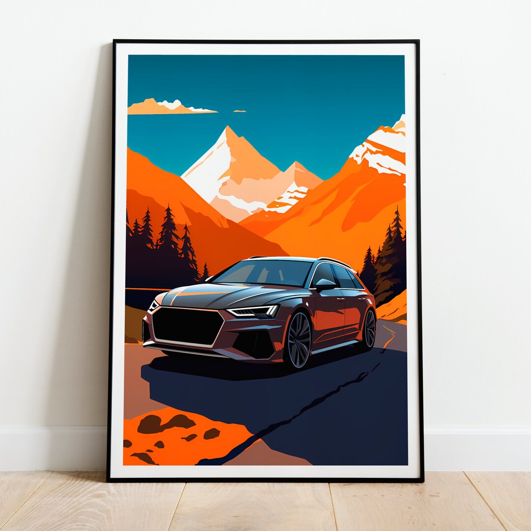 Audi RS6 Poster Audi Auto Druck Audi Geschenk Vatertag Auto Wandkunst ...