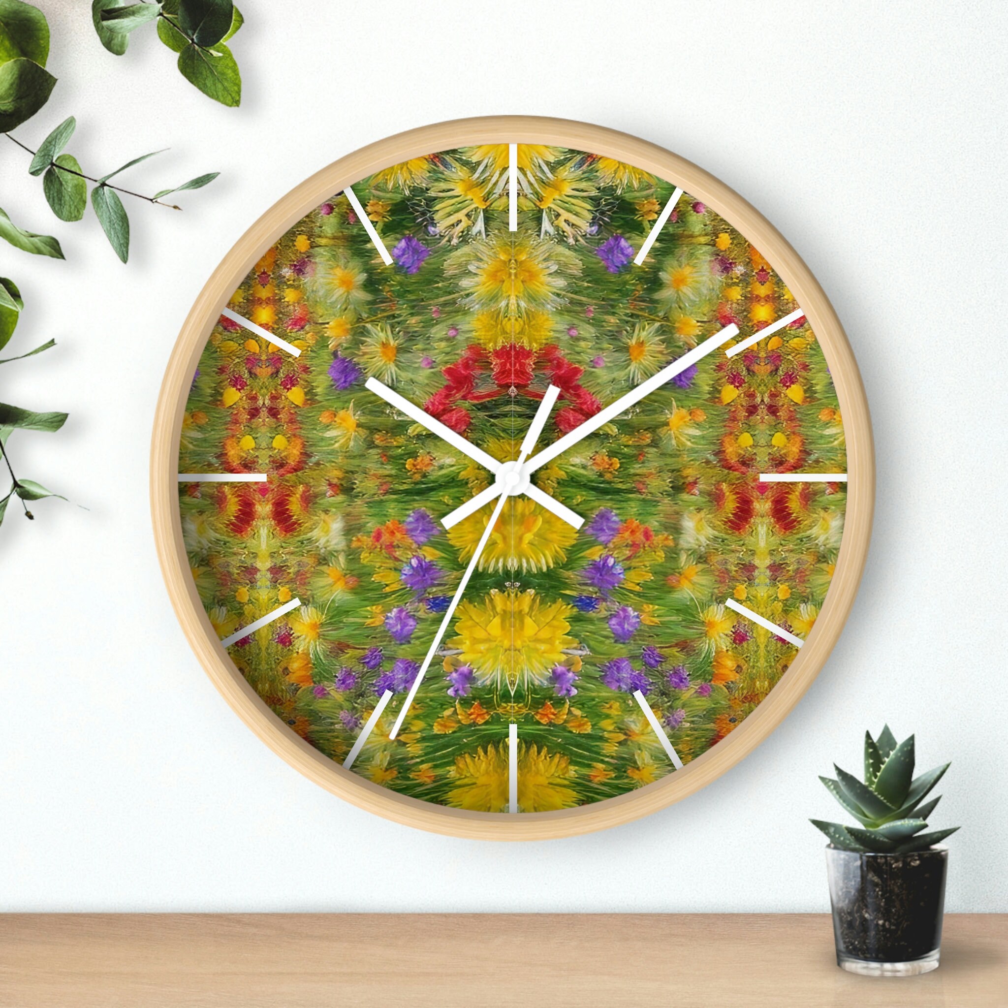 Wildflower Wall Clock - Etsy