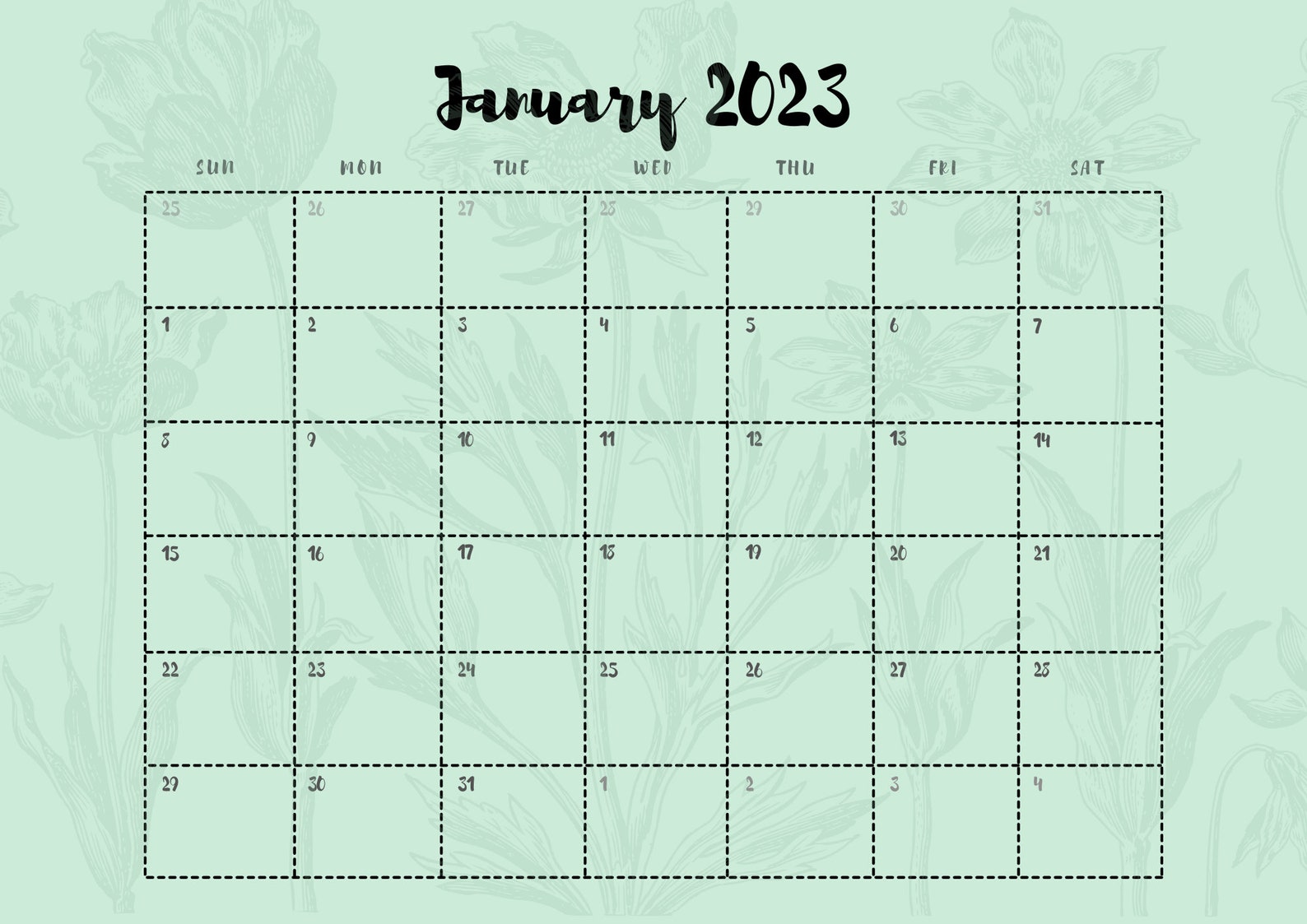 Printable 2023 Calendar Monthly Wall Calendar 2023 Wall Calendar ...