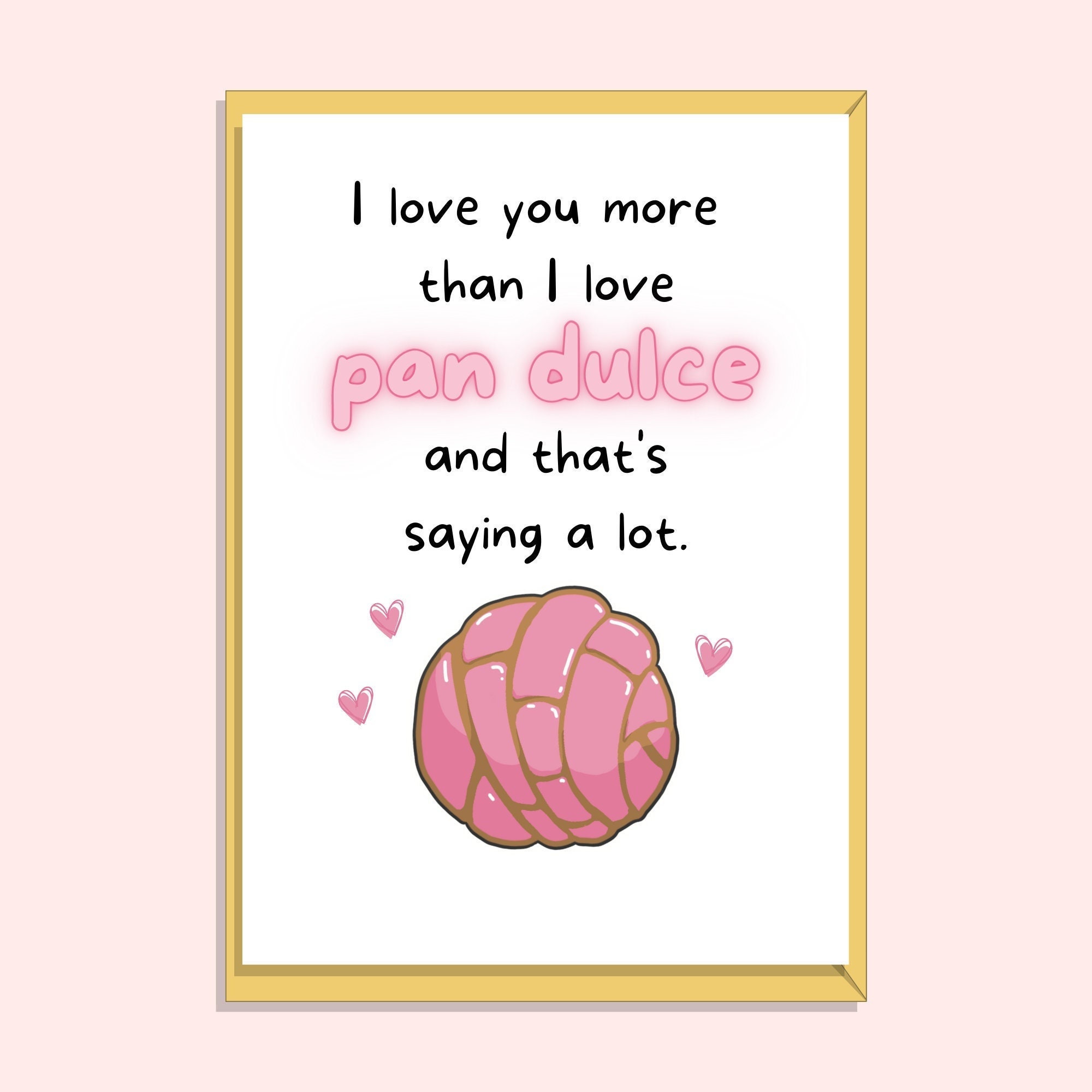 Concha Valentines Day Card,cute Pan Dulce Valentines Day Gift,mexican ...