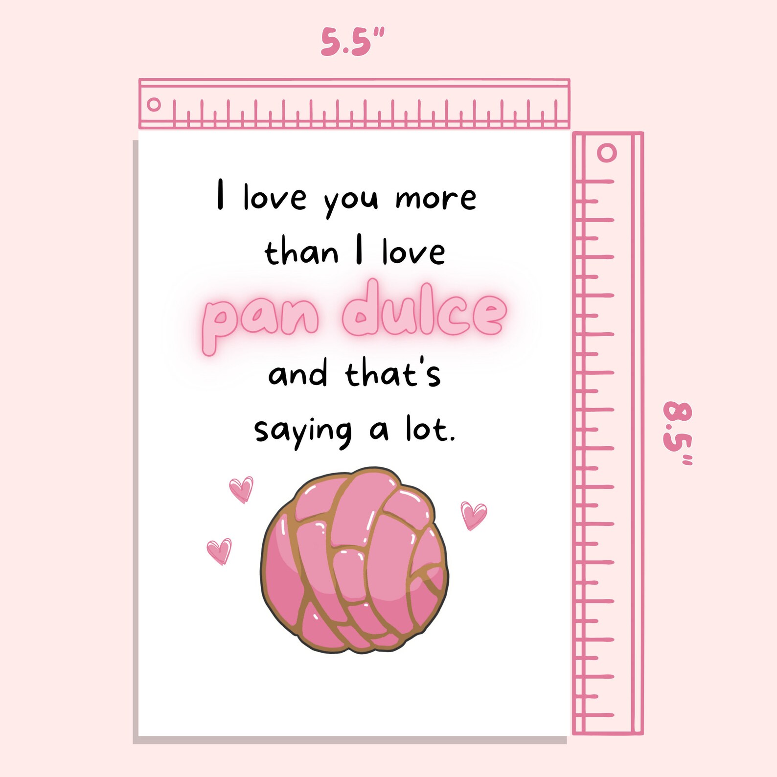 Concha Valentines Day Card,cute Pan Dulce Valentines Day Gift,mexican ...