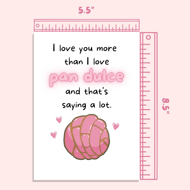 Concha Valentines Day Card,cute Pan Dulce Valentines Day Gift,mexican ...