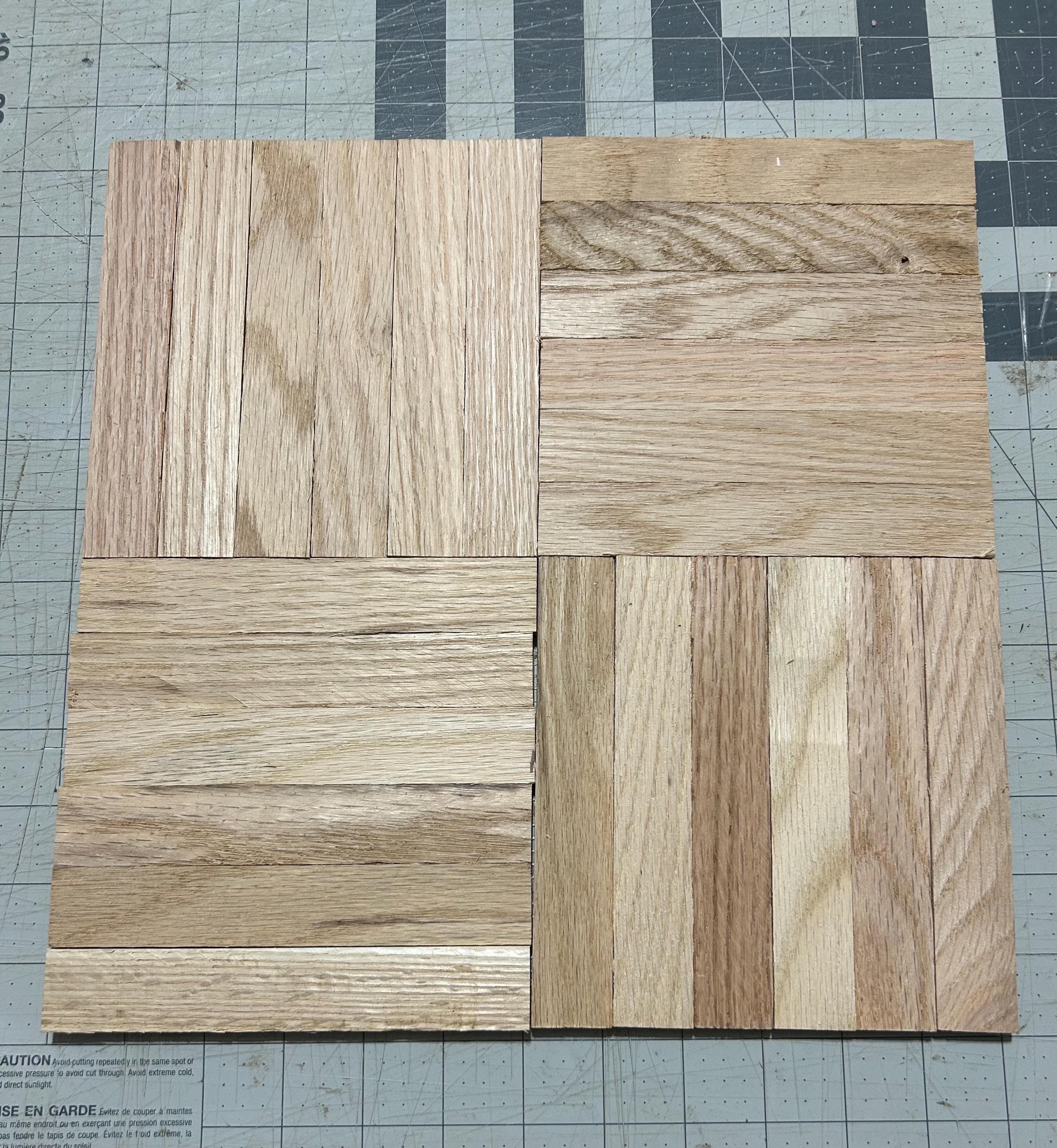 PARQUET 12x12: 5 Square Feet 6-finger Unfinished Oak Parquet Wood Floor ...