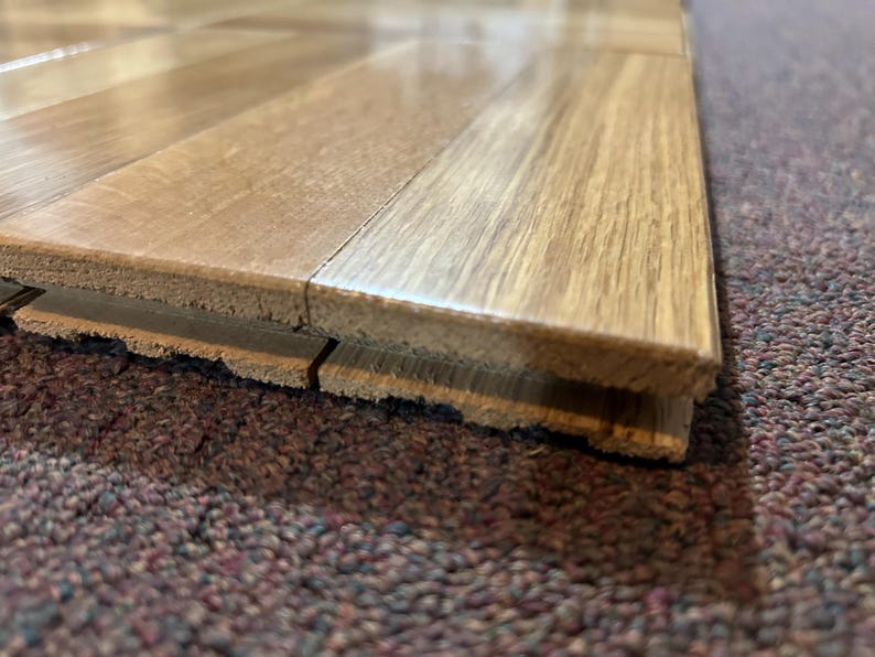 Parquet: (12) 9"x9"x3/4" Solid OAK 4-finger Parquet Tile, Tongue and ...