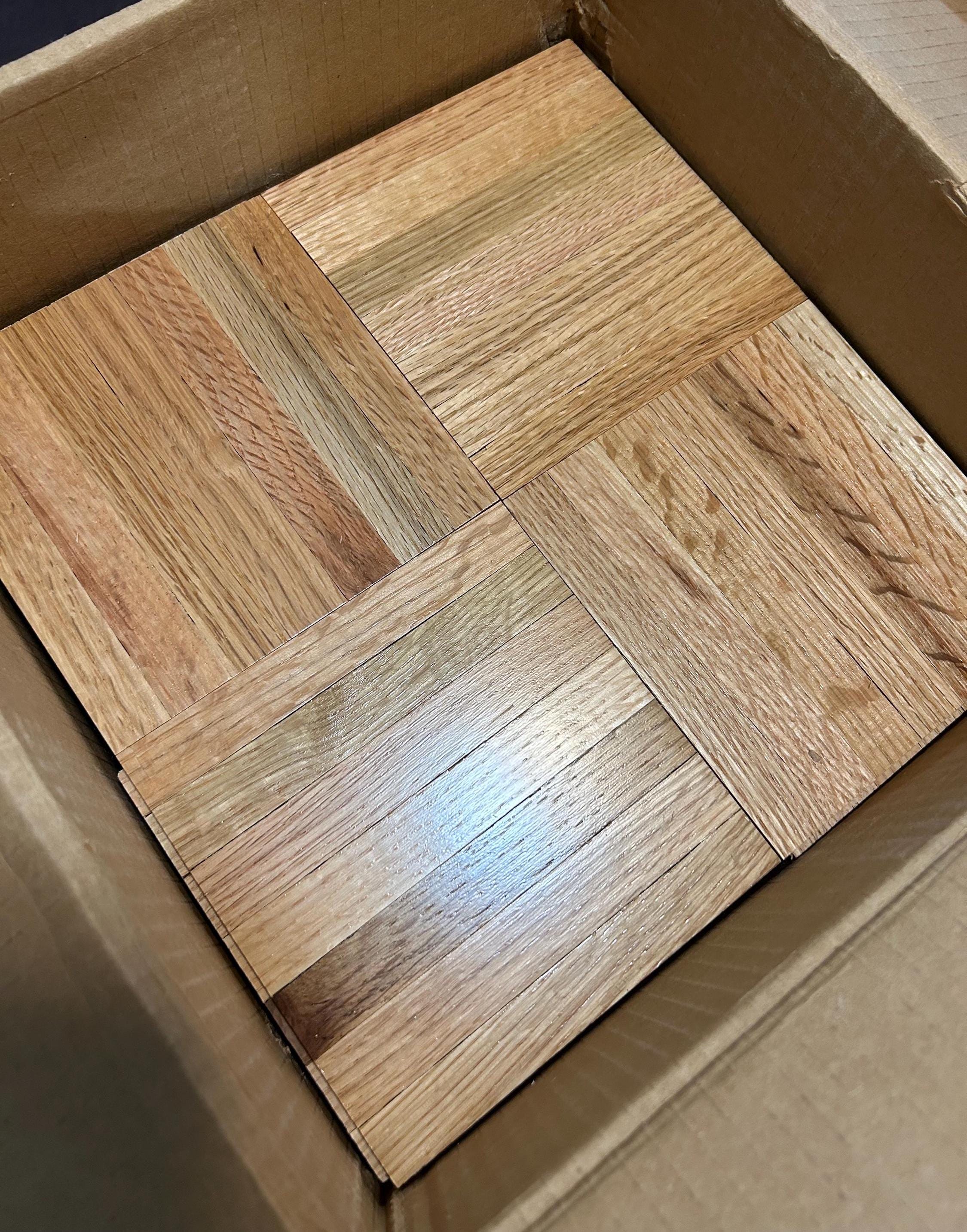 PARQUET FLOOR: 10 Sq Ft! 7-finger OAK Parquet 12x12x5/16 Floor Tile ...