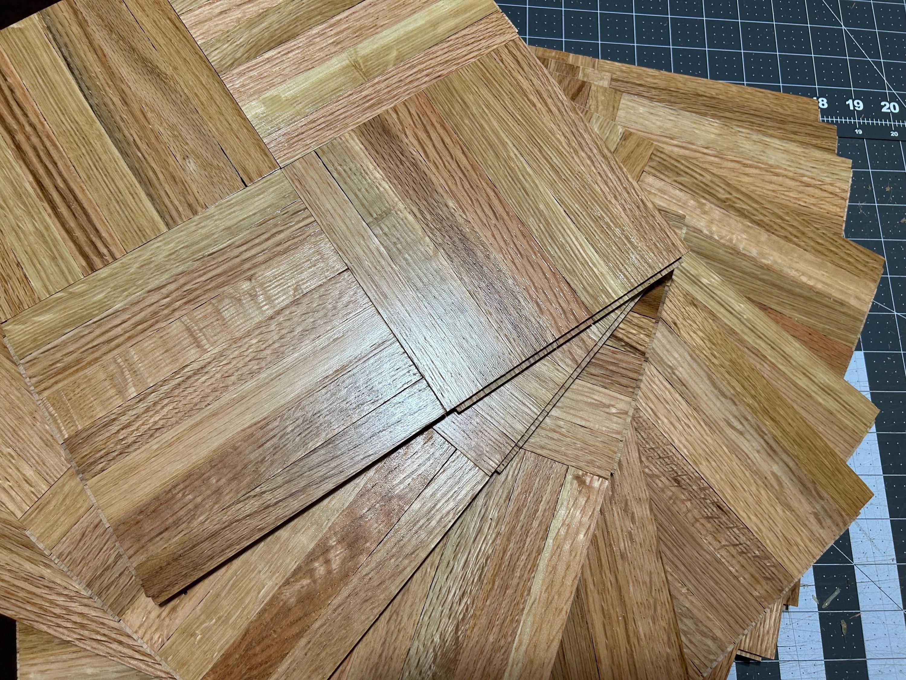 PARQUET FLOOR: 10 Sq Ft! 7-finger OAK Parquet 12x12x5/16 Floor Tile ...
