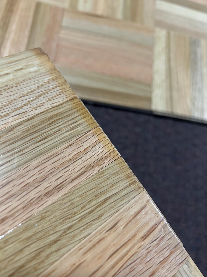 PARQUET FLOOR: 10 Sq Ft! 7-finger OAK Parquet Foam Back, 12x12x7/16 ...