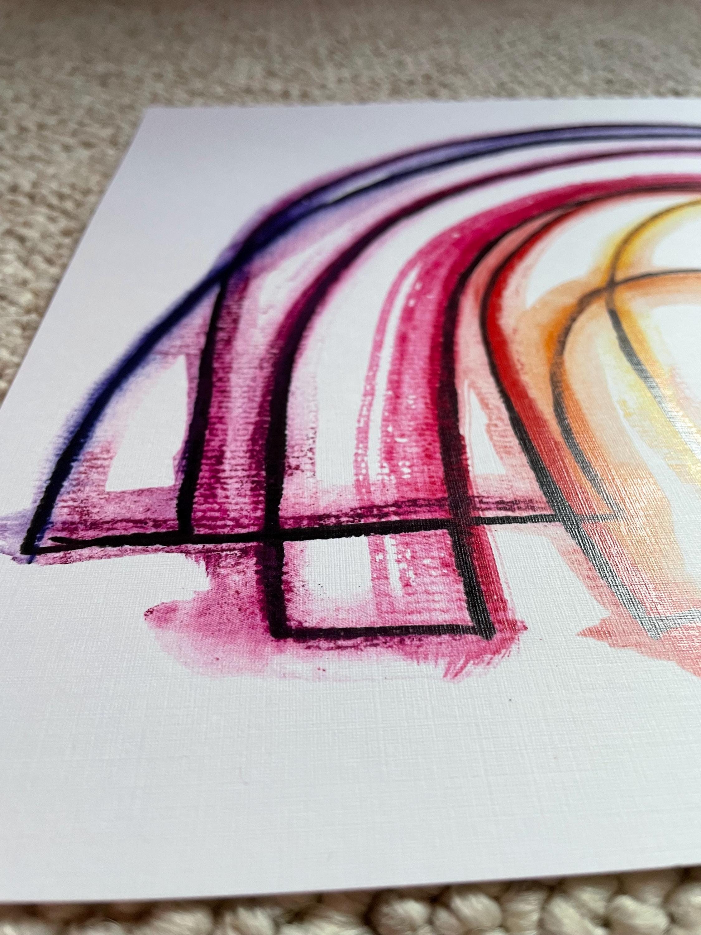 Rainbow Watercolor Pastel Print: Handmade Illustration (11”x14”) - Etsy