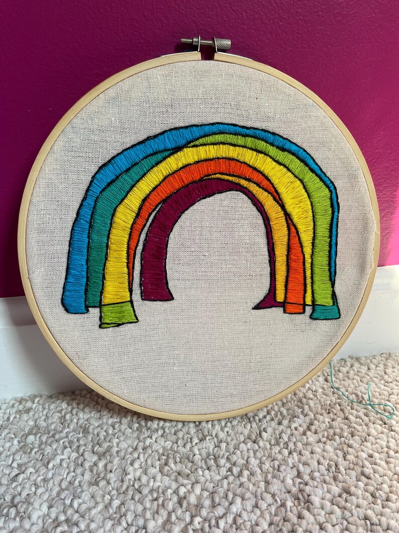 Rainbow Embroidery Hoop: Abstract Nursery Decor (9.5" Diameter) - Etsy