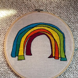 Rainbow Embroidery Hoop: Abstract Nursery Decor (9.5" Diameter) - Etsy