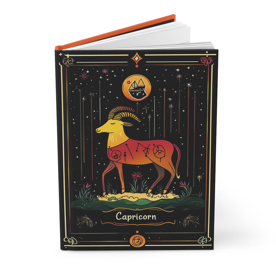 Capricorn Zodiac Journal: Sea-goat Astrology Diary, Matte Hardcover - Etsy