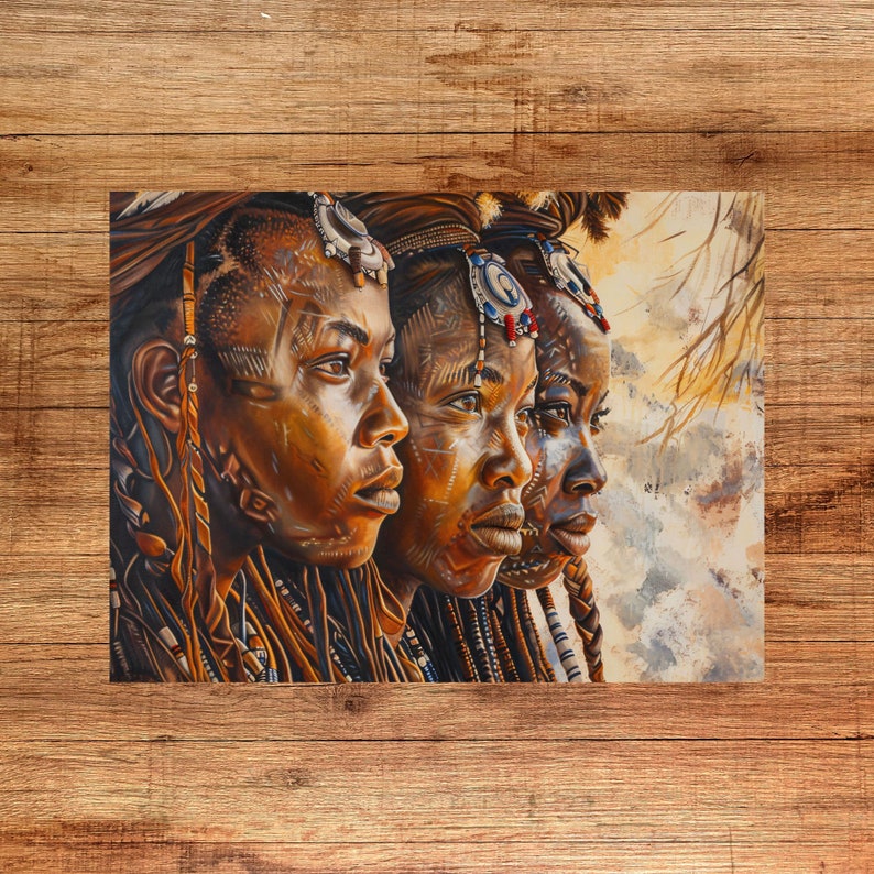 Timeless Grace: Himba Tribe Women Digital Art Satin Poster Prints ...
