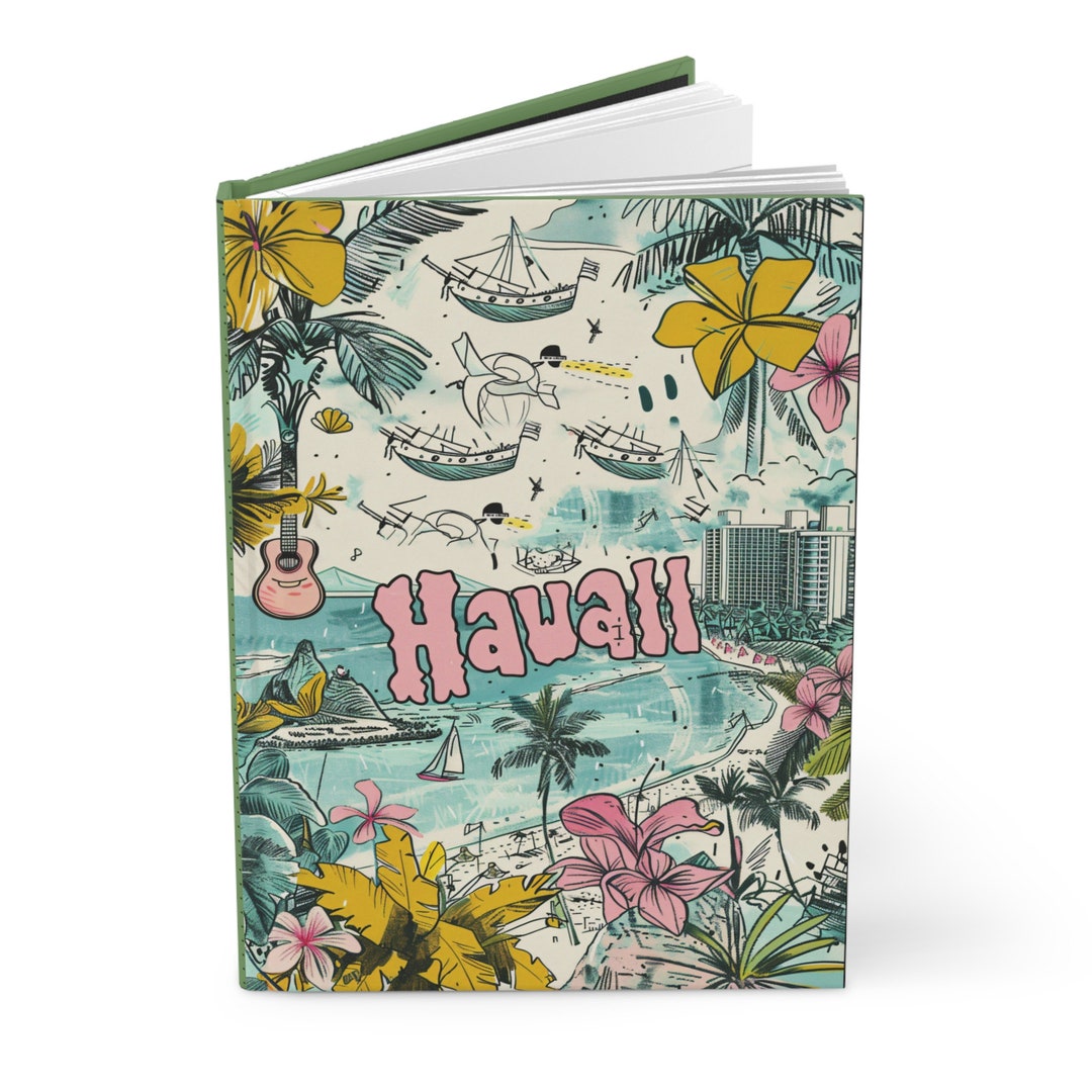 Hawaii Sketch Travel Journal, Hardcover Matte Journal Souvenir, Aloha ...
