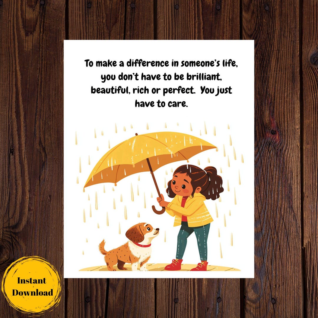 Inspirational Kindness Quote Poster Print, Digital Download, Heartfelt ...