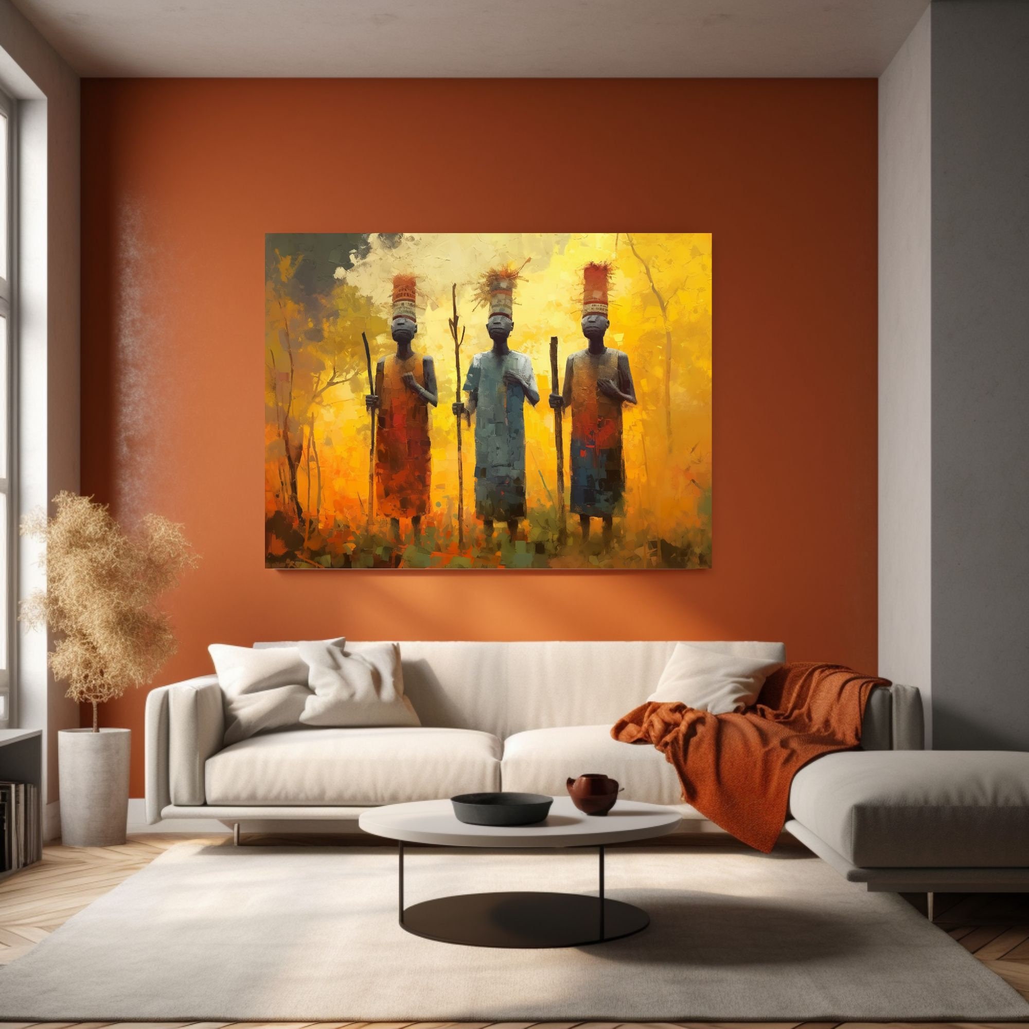 Enigmatic Masked Men of Mali, West Africa Digital Impressionistic Art ...