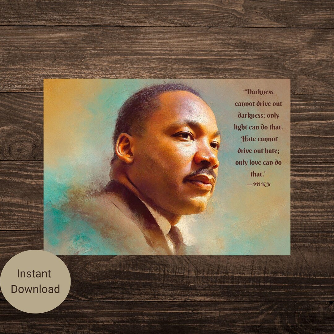 MLK Jr. Portrait Print – Inspirational Civil Rights Art (digital ...