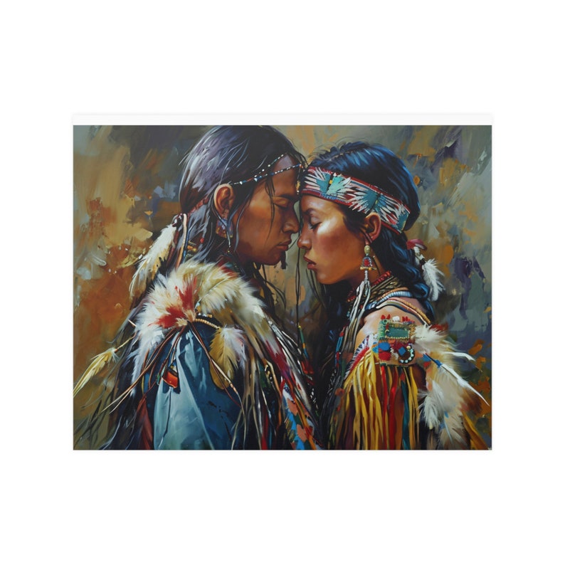 Magical Timbisha Shoshone Tribe Loving Gesture Satin Poster Prints, Couple Connecting, Death ...
