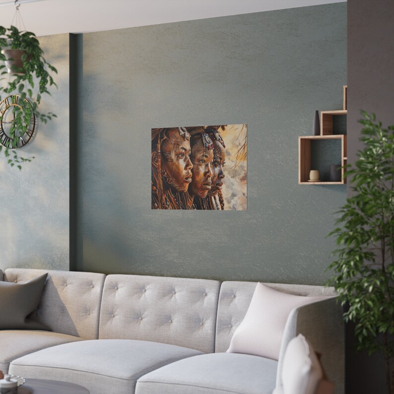 Timeless Grace: Himba Tribe Women Digital Art Satin Poster Prints Namibian Portrait African Home ...