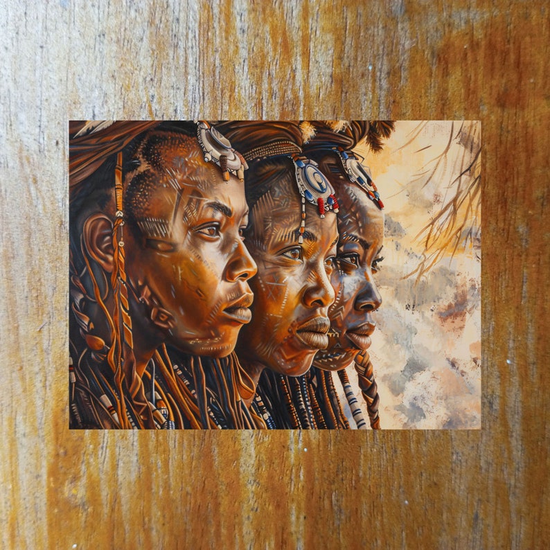 Timeless Grace: Himba Tribe Women Digital Art Satin Poster Prints ...