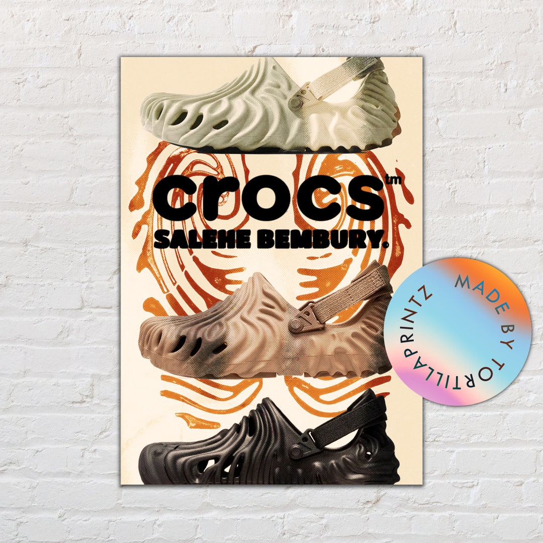 CROCS X Saleh Bembury POSTER, Streetwear Poster, Shoes Décor, Colorful ...