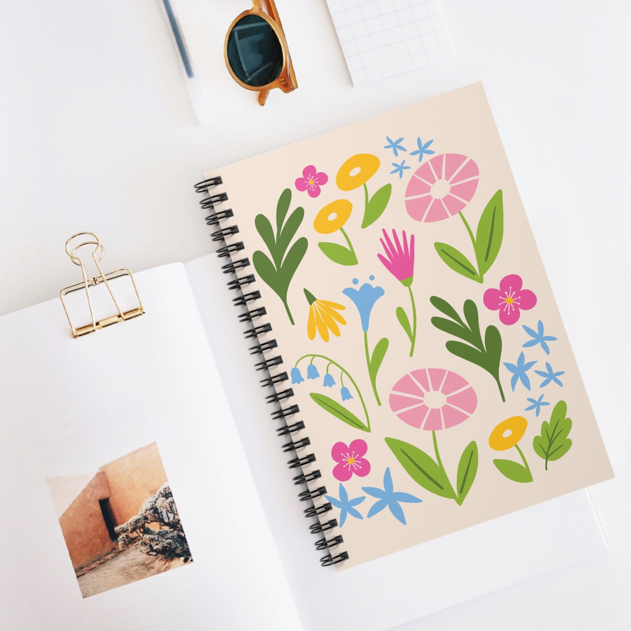 Floral Spiral Notebook, Flower Pattern Journal, Ruled Line Notebook - Etsy