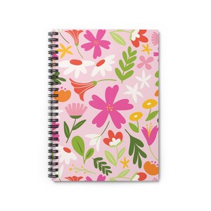 Floral Spiral Notebook, Flower Pattern Journal, Ruled Line Notebook - Etsy